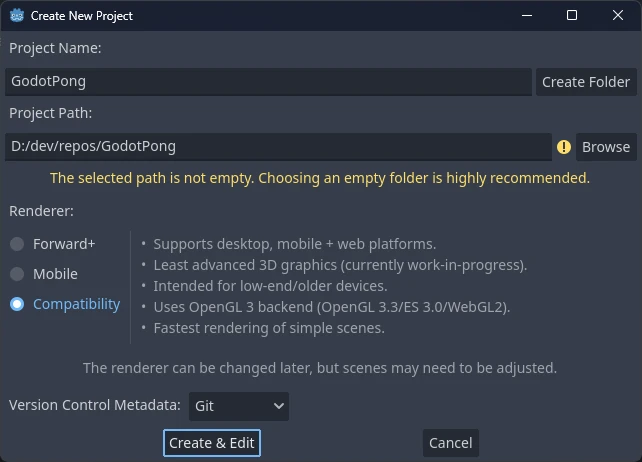 Pong clone in Godot - Drygast.NET