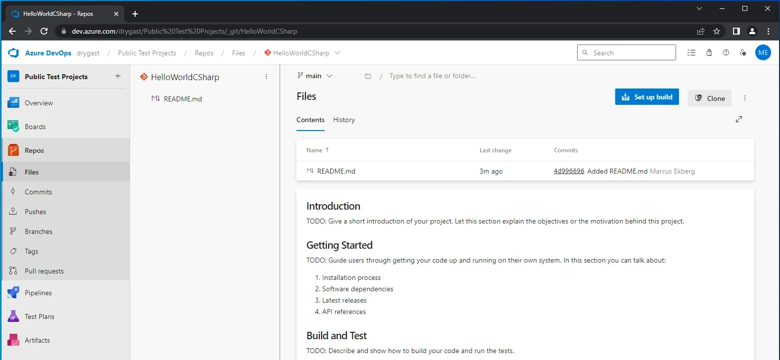 Hello World with Azure, VS Code and C# - Drygast.NET