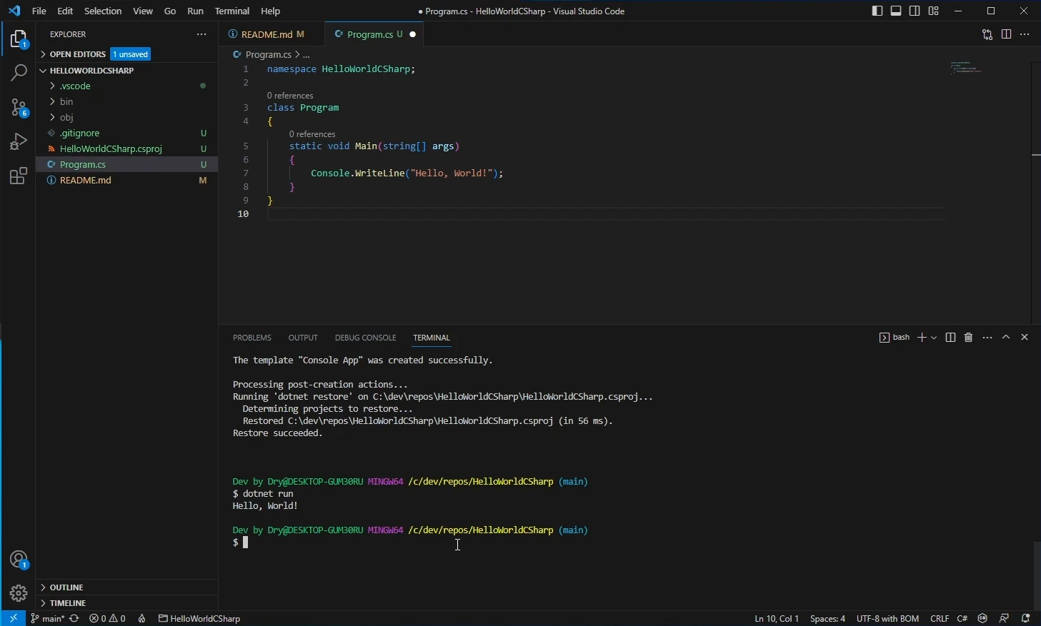 Hello World with Azure, VS Code and C# - Drygast.NET